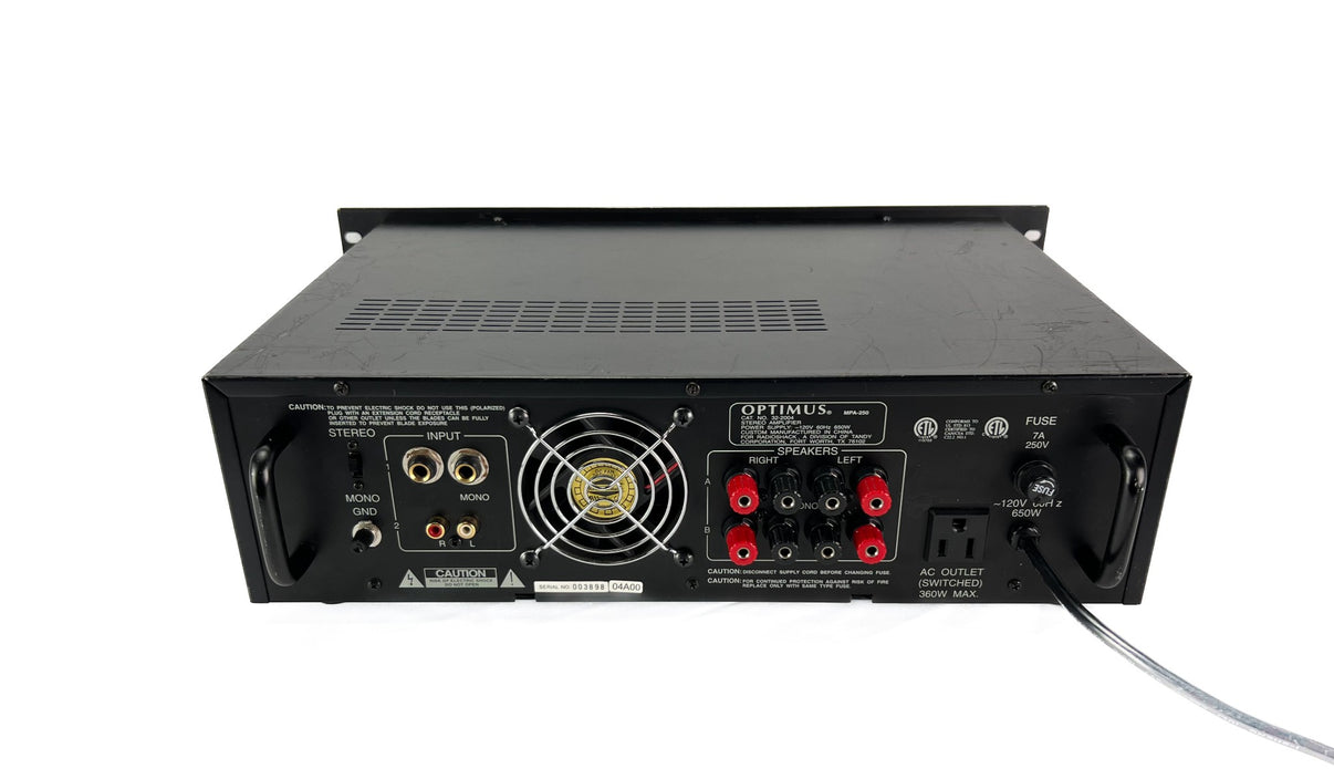 Optimus MPA-250 250 Watt Stereo Power Amplifier – Soundtrack Hi-Fi